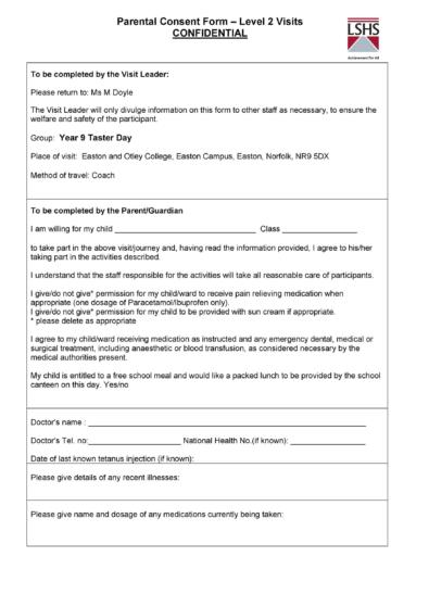 50 Printable Parental Consent Form & Templates ᐅ TemplateLab