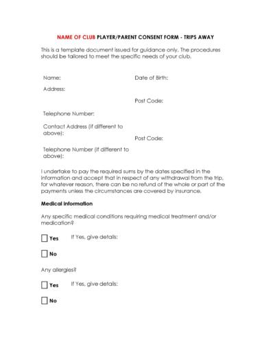 50 Printable Parental Consent Form & Templates ᐅ TemplateLab