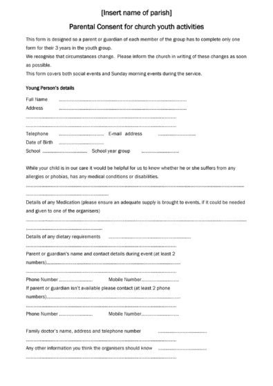 50 Printable Parental Consent Form & Templates ᐅ TemplateLab