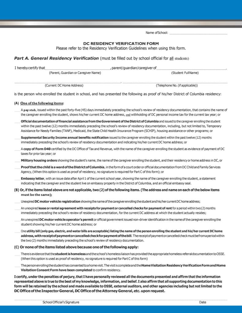 36 Proof Of Residency Letters (from Family Member / Landlord) ᐅ TemplateLab