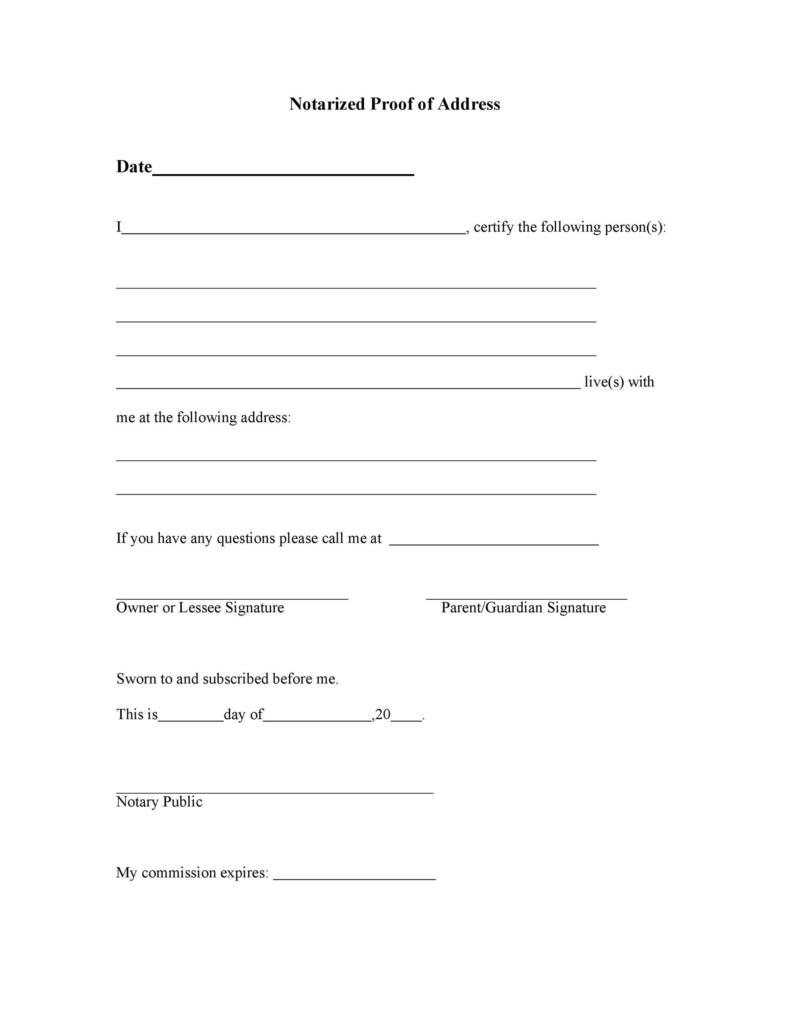 36 Proof Of Residency Letters (from Family Member / Landlord) ᐅ TemplateLab