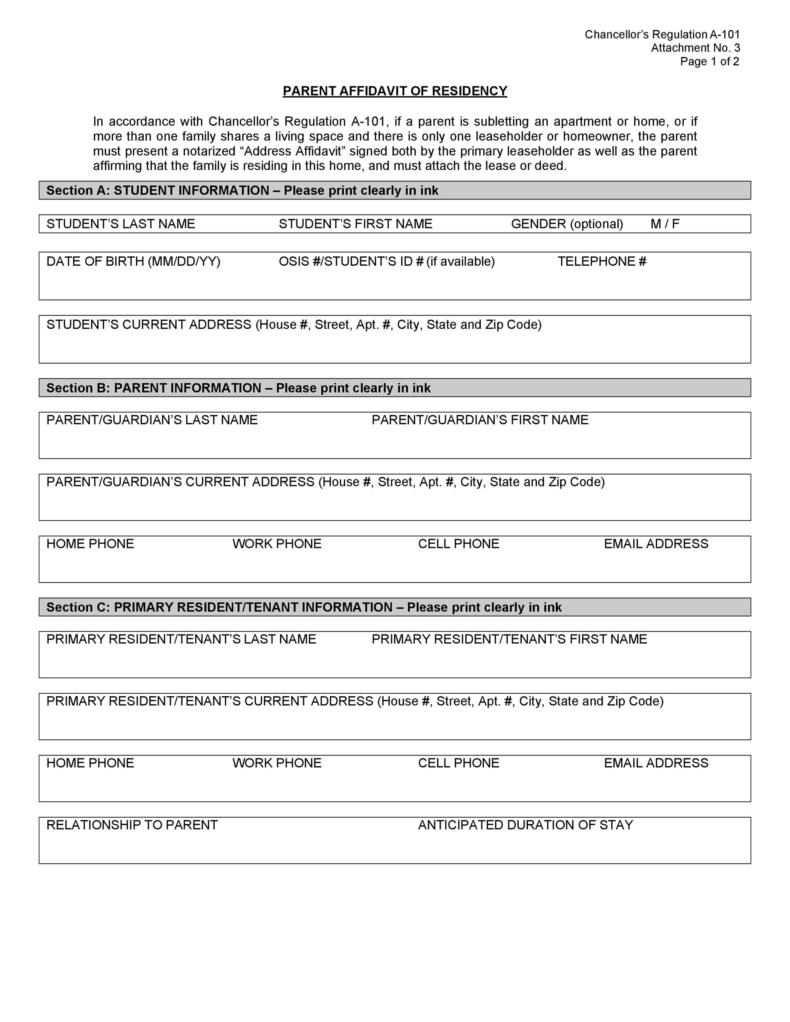 36 Proof Of Residency Letters (from Family Member / Landlord) ᐅ TemplateLab