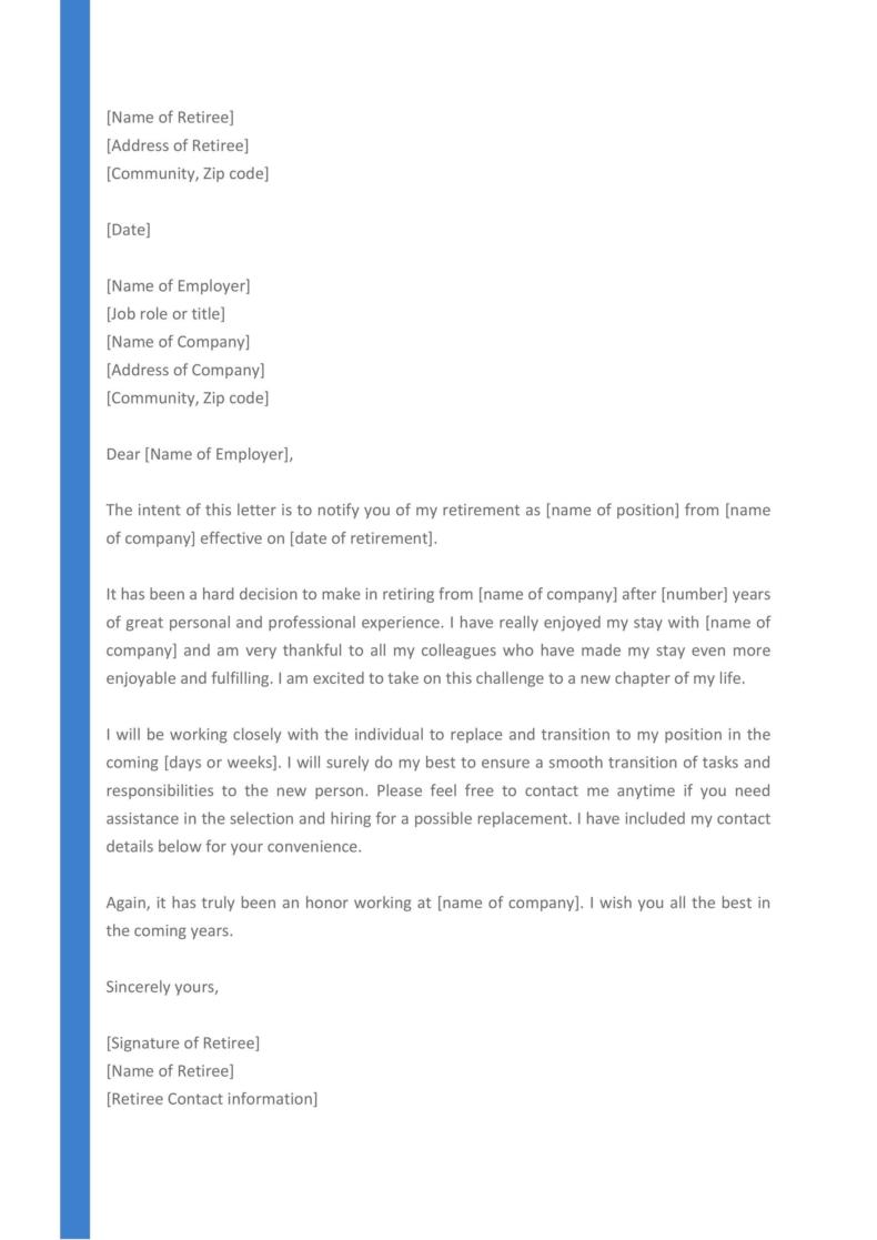 38 Professional Retirement Announcement Letters & Emails ᐅ TemplateLab
