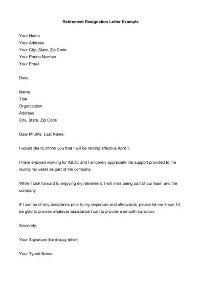 38 Professional Retirement Announcement Letters & Emails ᐅ TemplateLab