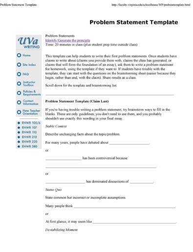 50 Printable Problem Statement Templates (MS Word) ᐅ TemplateLab