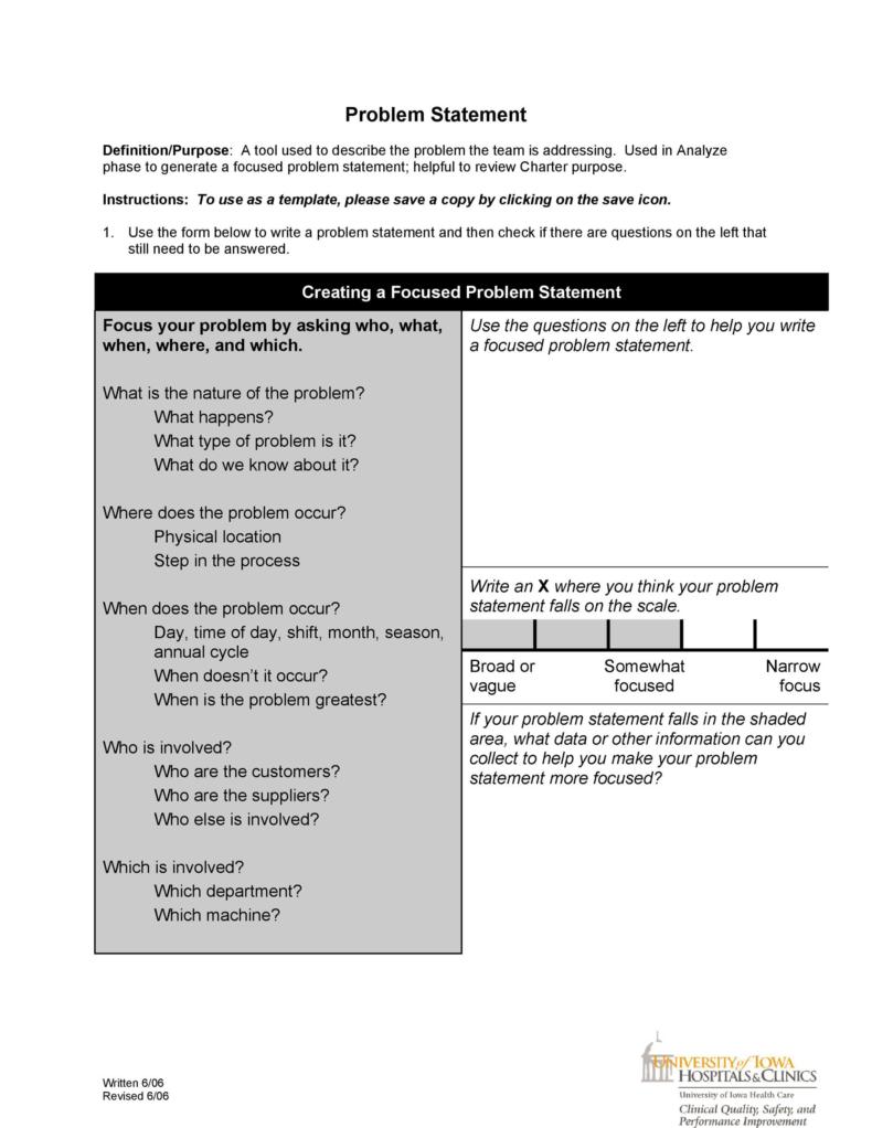 50 Printable Problem Statement Templates (MS Word) ᐅ TemplateLab