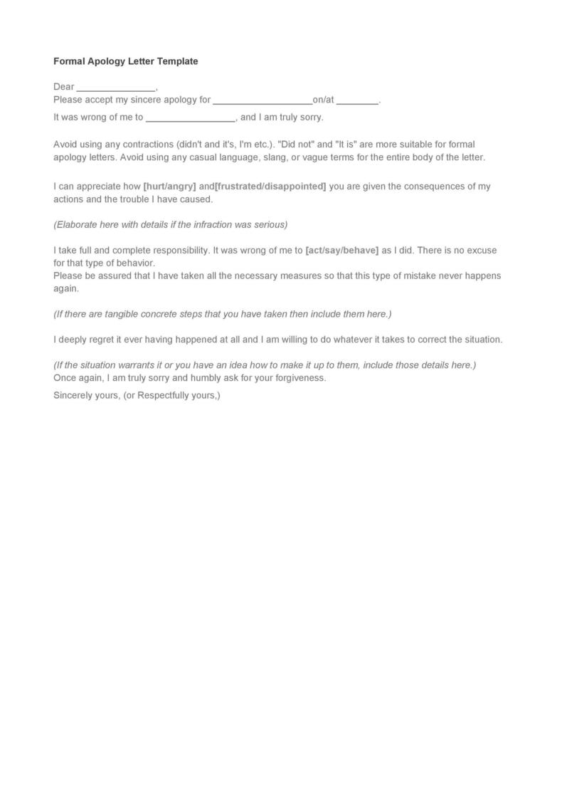 48 plantillas útiles de cartas de disculpa (y muestras de cartas de ...