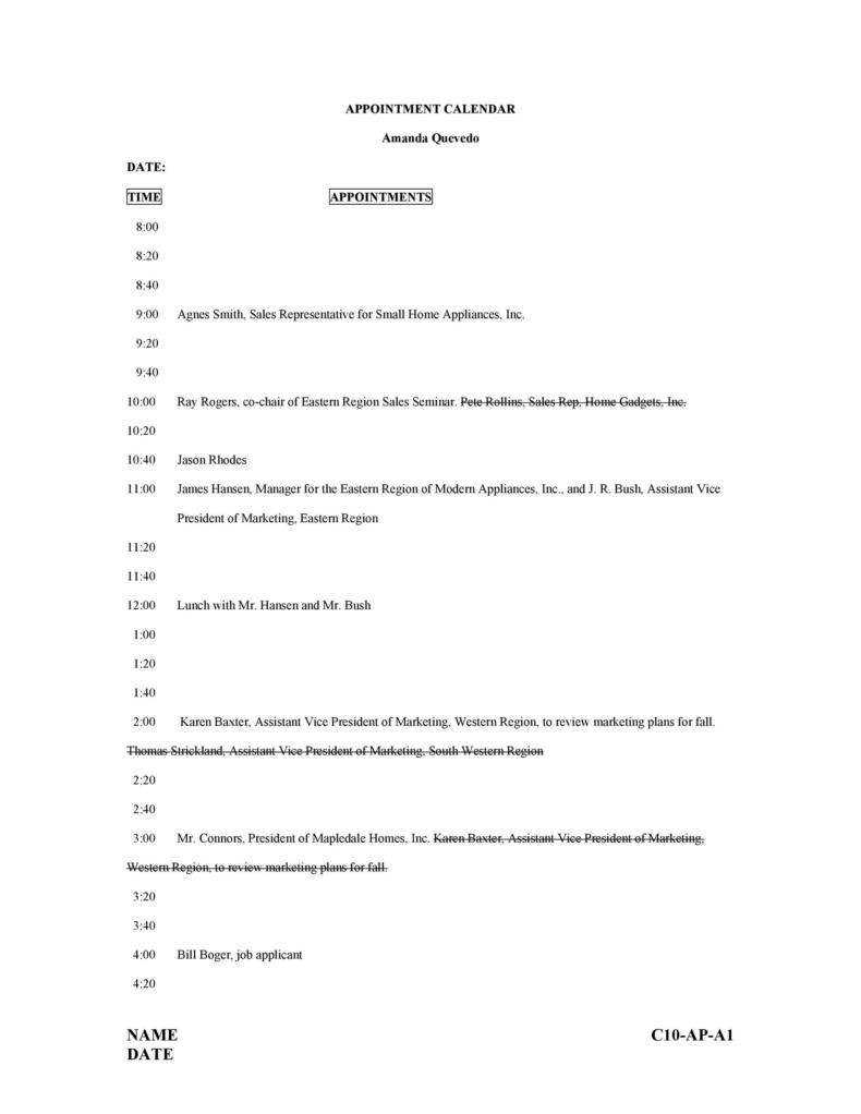 50+ Printable Appointment Schedule Templates [& Appointment Calendars]