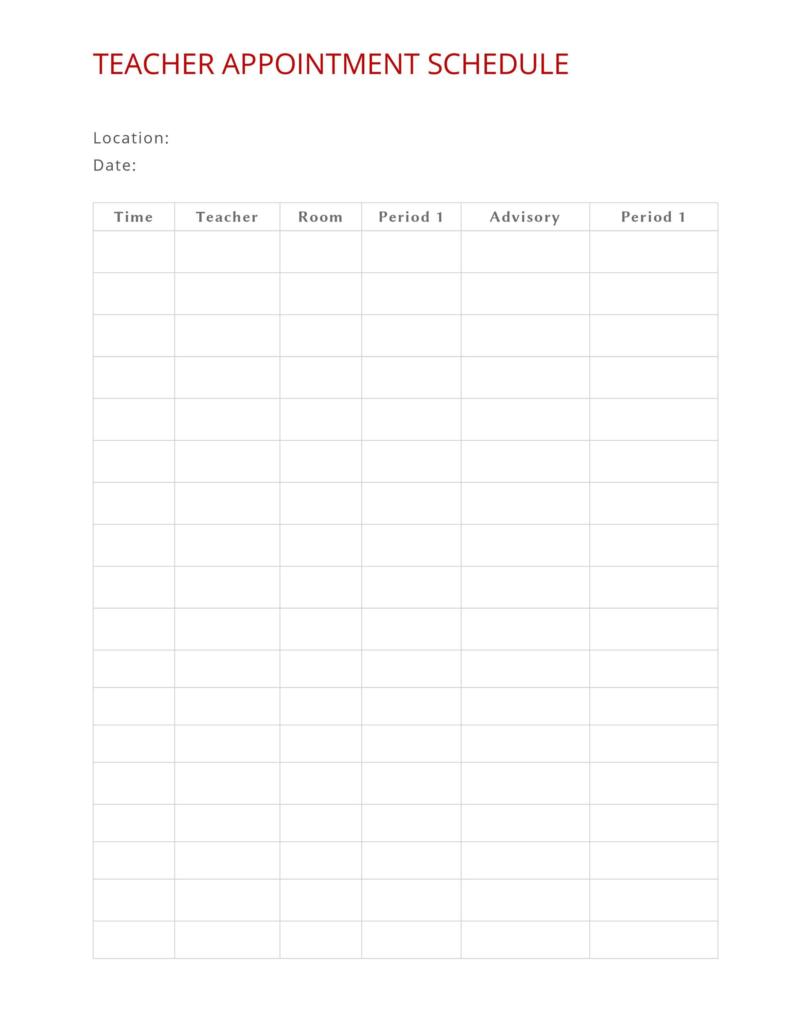 50+ Printable Appointment Schedule Templates [& Appointment Calendars]
