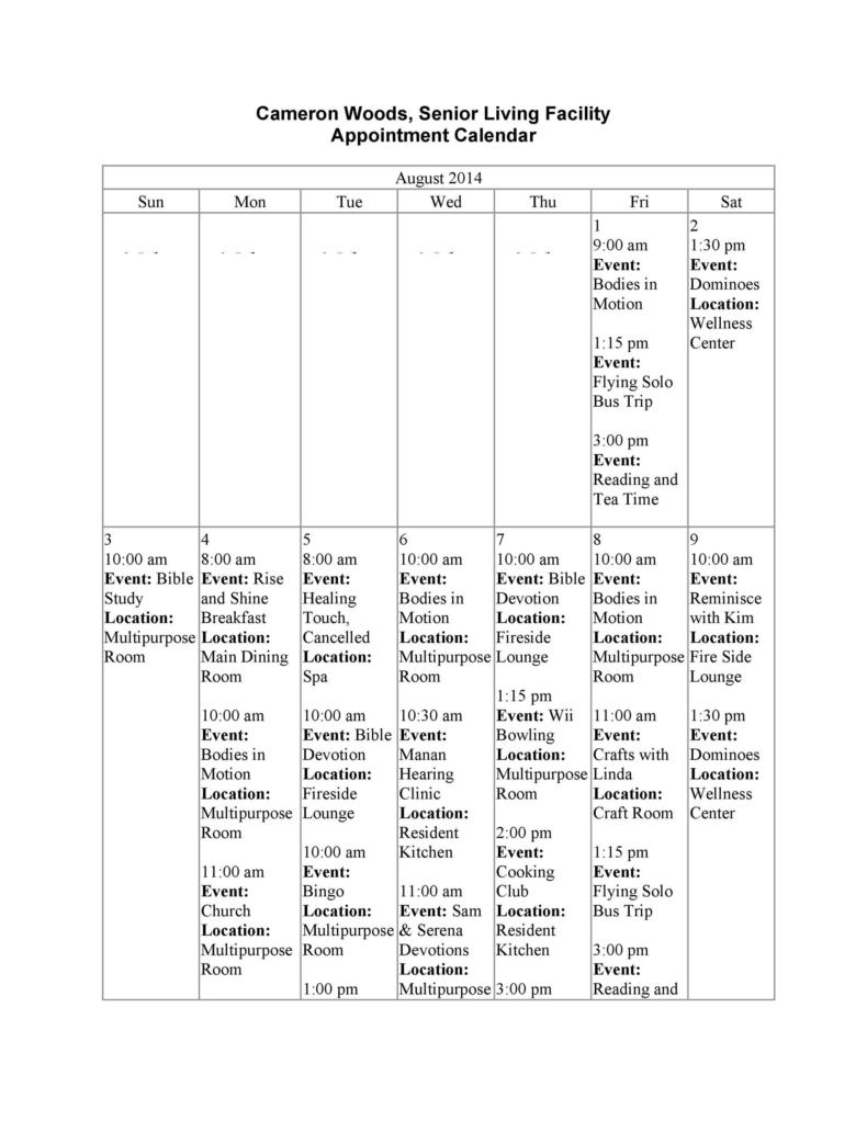 50+ Printable Appointment Schedule Templates [& Appointment Calendars]