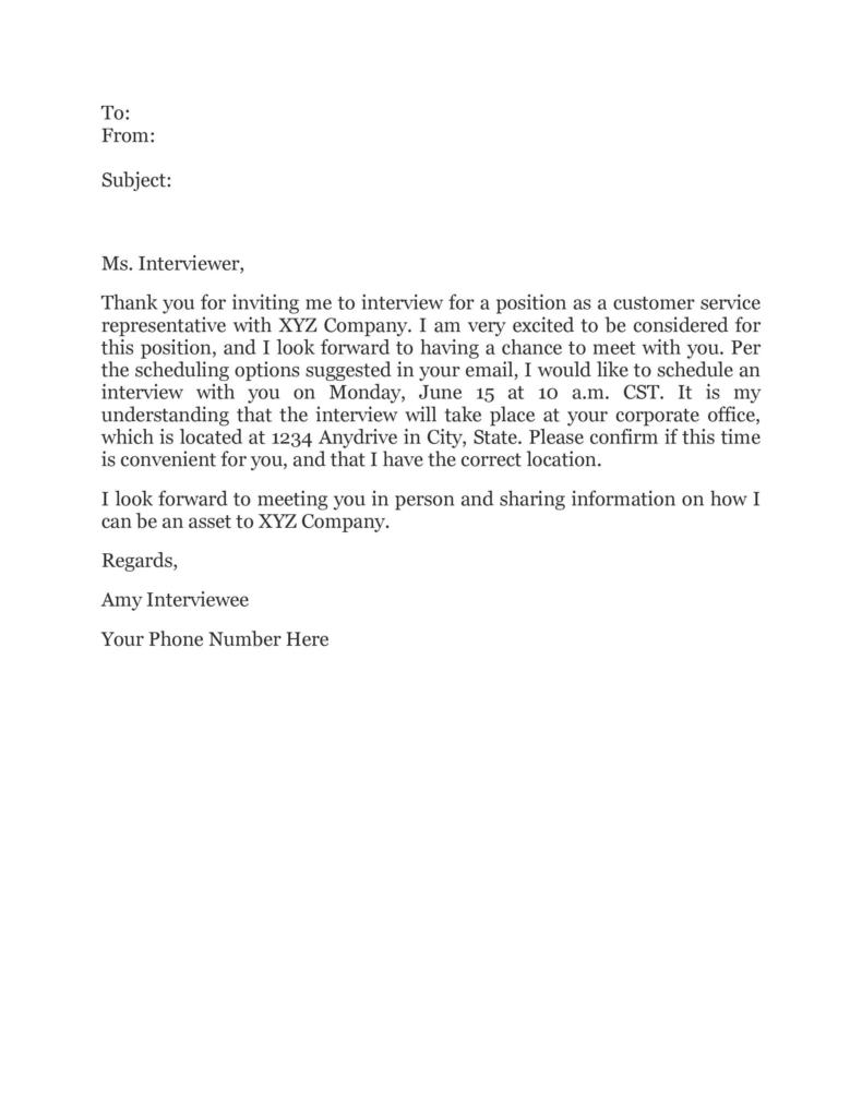 38 Professional Interview Acceptance Emails (+Smart Tips) ᐅ TemplateLab