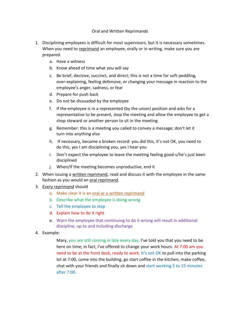 50 Effective Letters of Reprimand Templates (MS Word) ᐅ TemplateLab