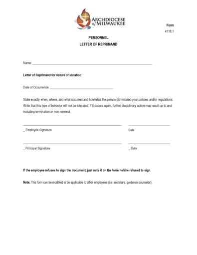 50 Effective Letters of Reprimand Templates (MS Word) ᐅ TemplateLab