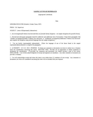 50 Effective Letters of Reprimand Templates (MS Word) ᐅ TemplateLab