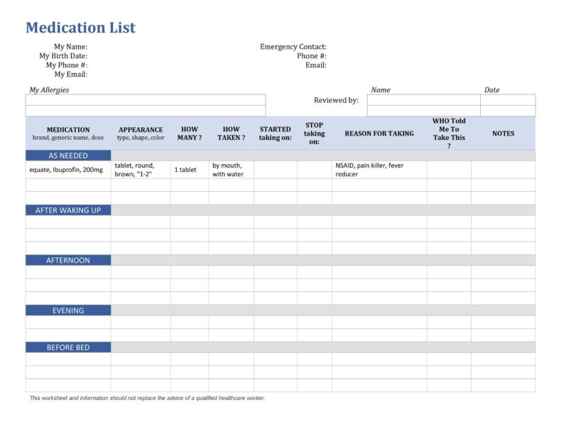 40 Great Medication Schedule Templates (+Medication Calendars)