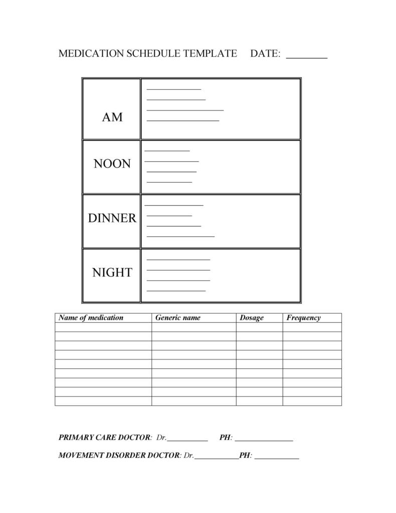 40 Great Medication Schedule Templates (+Medication Calendars)
