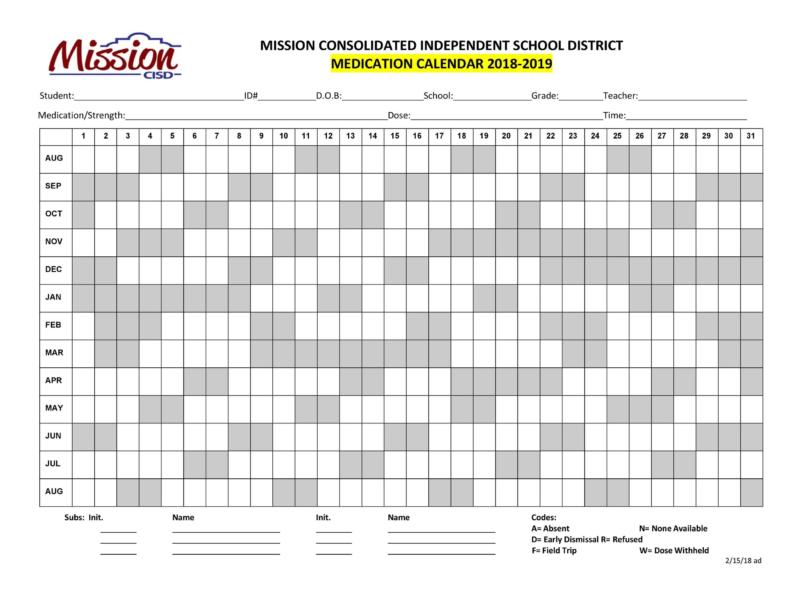 40 Great Medication Schedule Templates (+Medication Calendars)