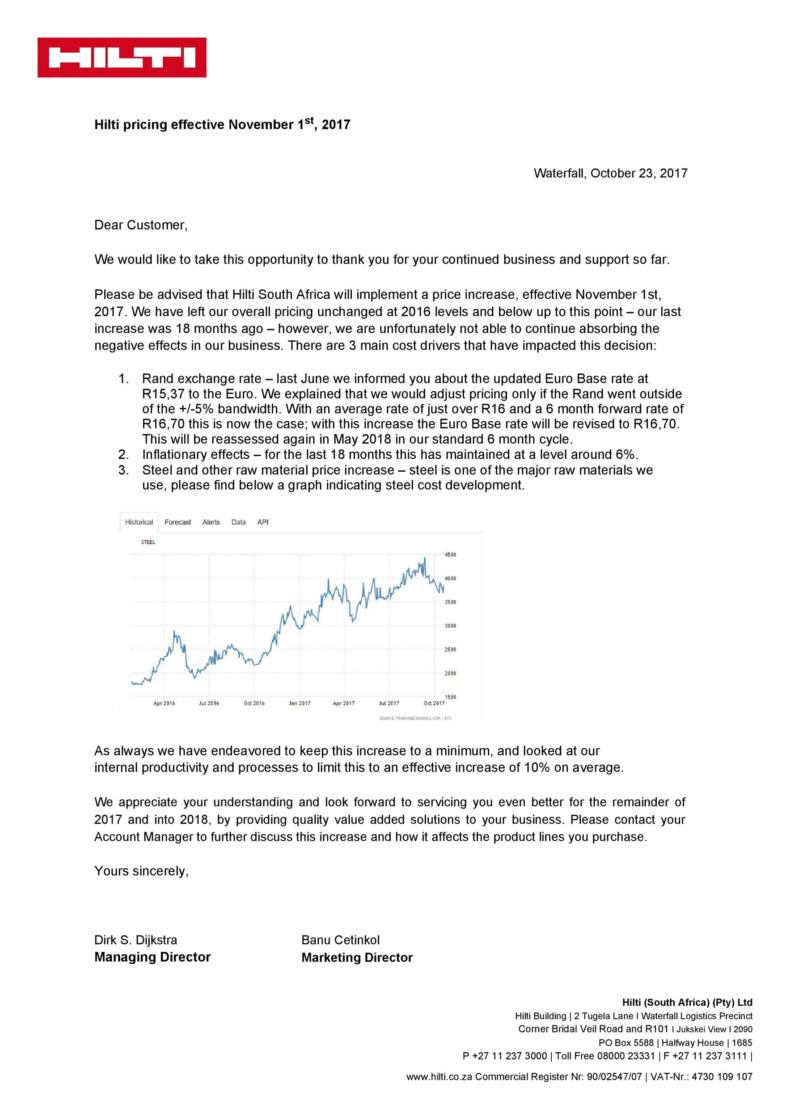 50 Effective Price / Rate Increase Letters (+Tips) ᐅ TemplateLab