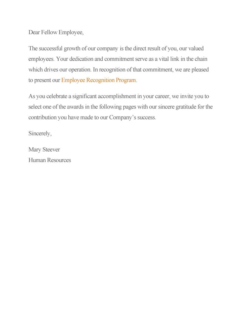 49 Printable Employee Recognition Letters (100% FREE) ᐅ TemplateLab