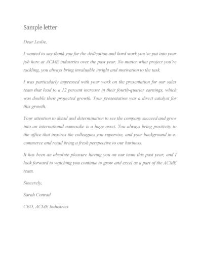49 Printable Employee Recognition Letters (100% FREE) ᐅ TemplateLab