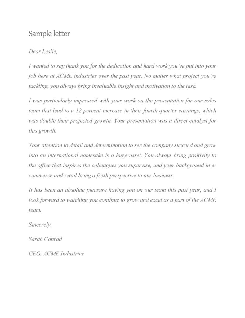 49 Printable Employee Recognition Letters (100% FREE) ᐅ TemplateLab