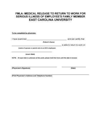 49 Best Return To Work [& Work Release Forms] ᐅ TemplateLab