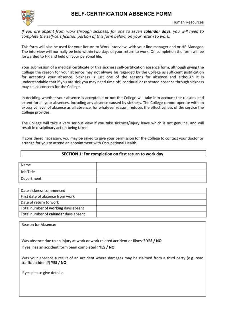 49 Best Return To Work [& Work Release Forms] ᐅ TemplateLab