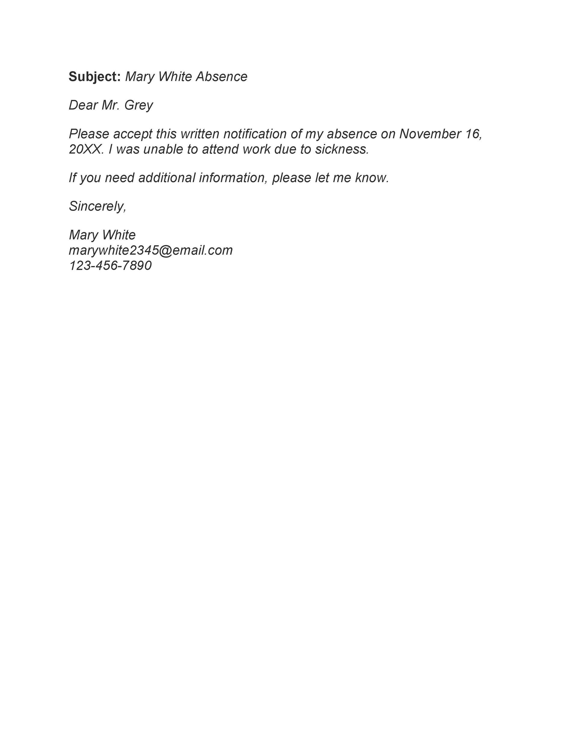 Sick Leave Re Letter Sample My XXX Hot Girl
