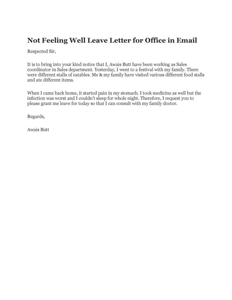 49 Professional Sick Leave Email Templates ᐅ TemplateLab