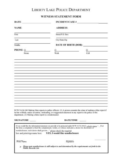 50 Professional Witness Statement Forms & Templates ᐅ TemplateLab