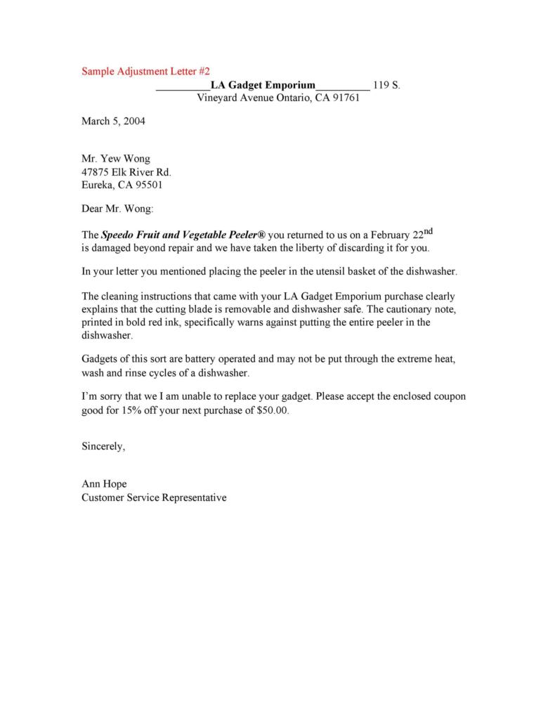 41 Editable Adjustment Letter Templates [& Examples] ᐅ TemplateLab