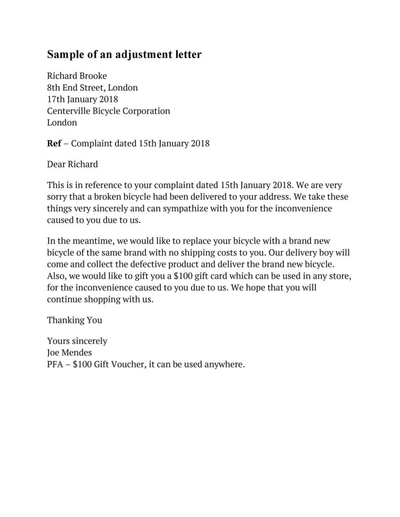 41 Editable Adjustment Letter Templates [& Examples] ᐅ TemplateLab