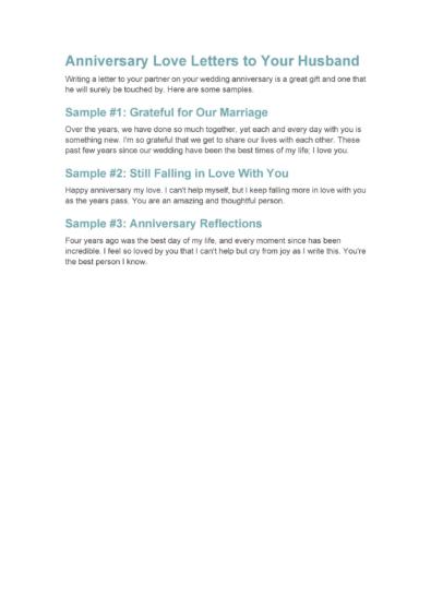 50 Romantic Anniversary Letters (for him or her) ᐅ TemplateLab