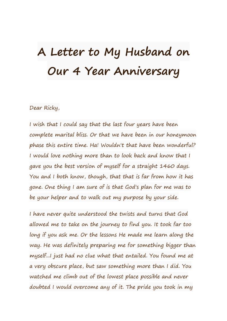 50 Romantic Anniversary Letters (for him or her) ᐅ TemplateLab