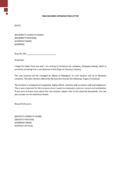 34 Free Business Introduction Letters (PDF & MS Word) ᐅ TemplateLab