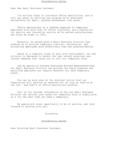 34 Free Business Introduction Letters (PDF & MS Word) ᐅ TemplateLab