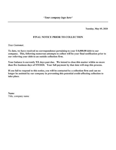 45 Effective Collection Letter Templates & Samples ᐅ TemplateLab