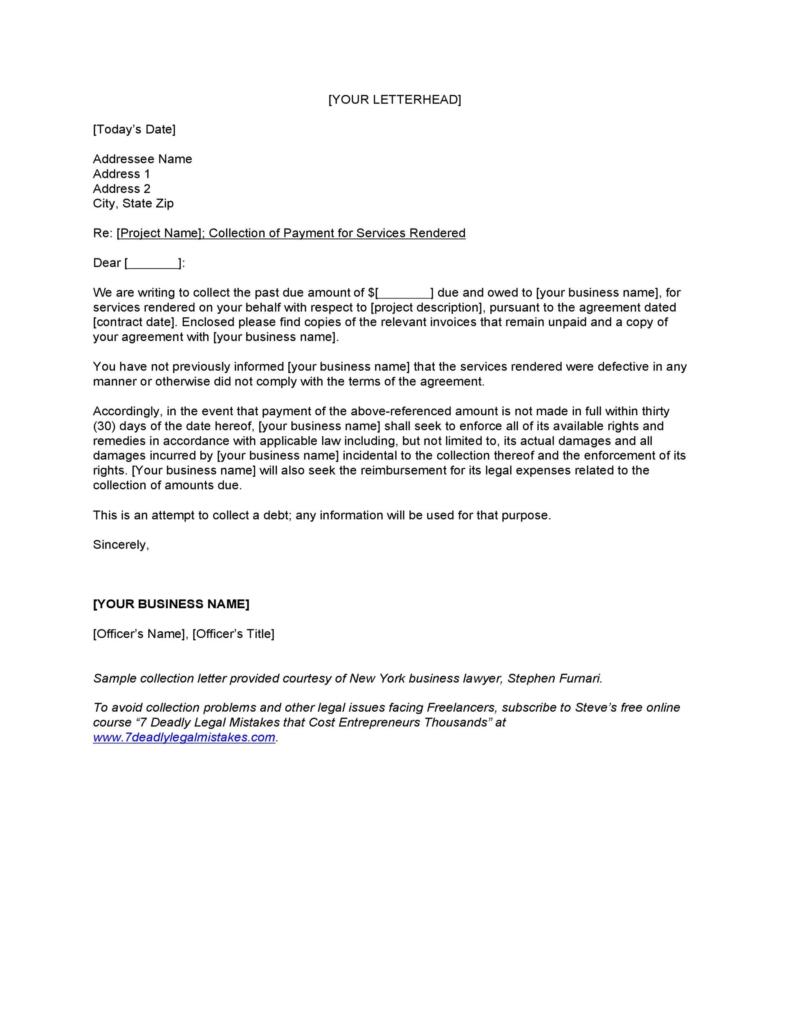 45 Effective Collection Letter Templates & Samples ᐅ TemplateLab