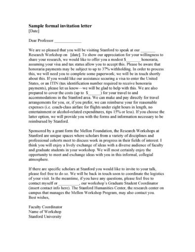 50 Best Invitation Letters (for Visa & General) ᐅ TemplateLab