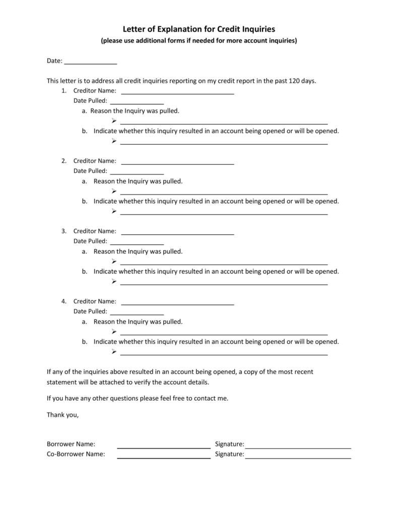 48 Letters Of Explanation Templates (Mortgage, Derogatory Credit...)