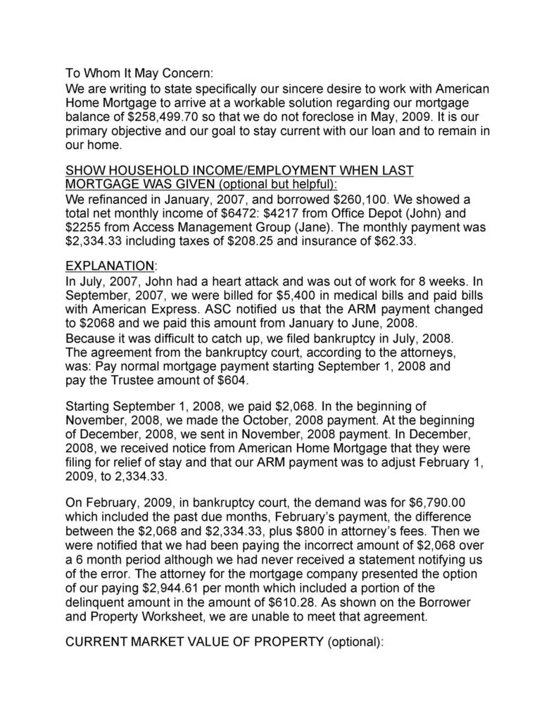 48 Letters Of Explanation Templates (Mortgage, Derogatory Credit...)
