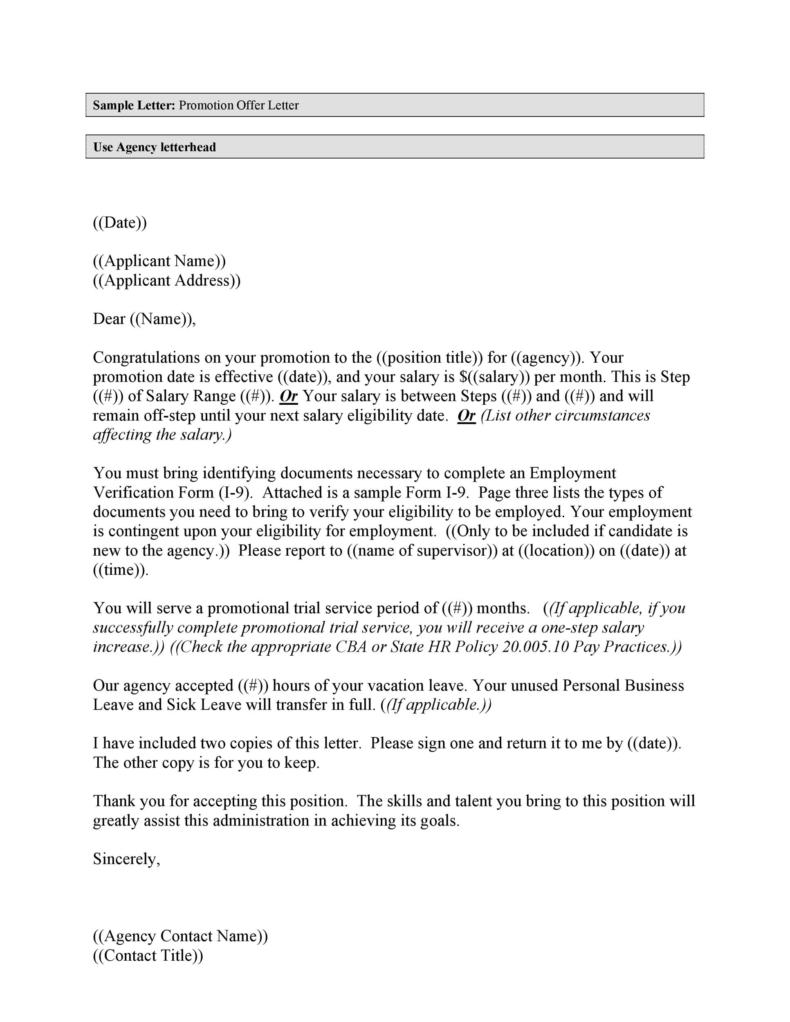 50 Job Promotion Letters (100% Free Templates) ᐅ TemplateLab