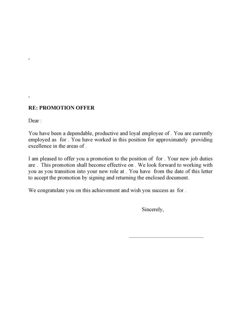 50 Job Promotion Letters (100% Free Templates) ᐅ TemplateLab