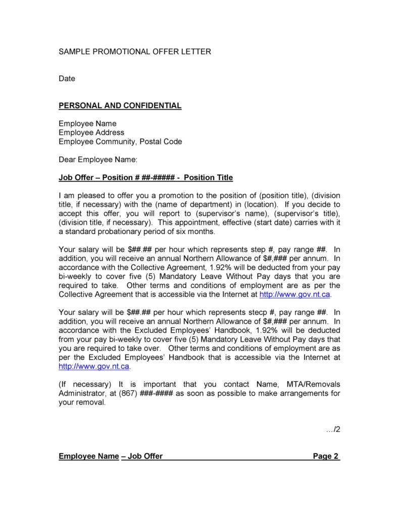 50 Job Promotion Letters (100% Free Templates) ᐅ TemplateLab