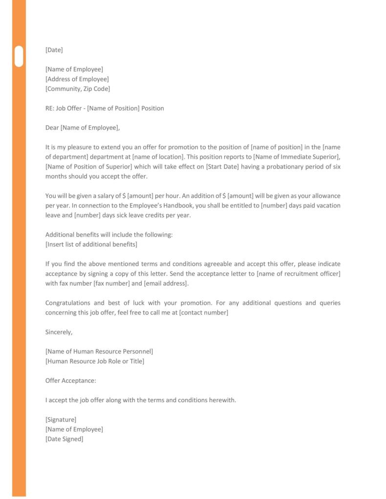 50 Job Promotion Letters (100% Free Templates) ᐅ TemplateLab