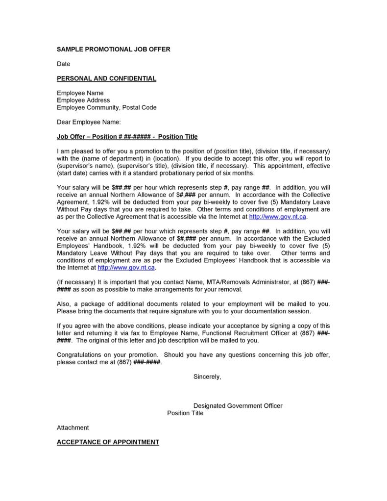 50 Job Promotion Letters (100% Free Templates) ᐅ TemplateLab