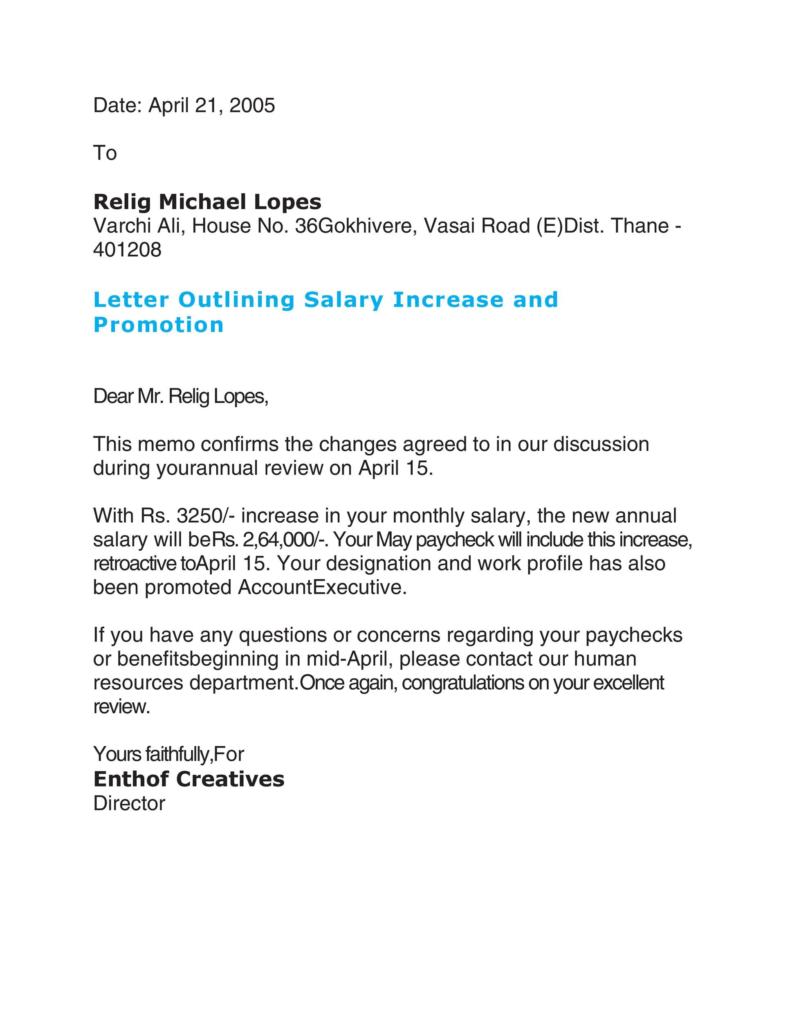 50 Job Promotion Letters (100% Free Templates) ᐅ TemplateLab