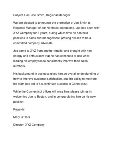 50 Job Promotion Letters (100% Free Templates) ᐅ TemplateLab