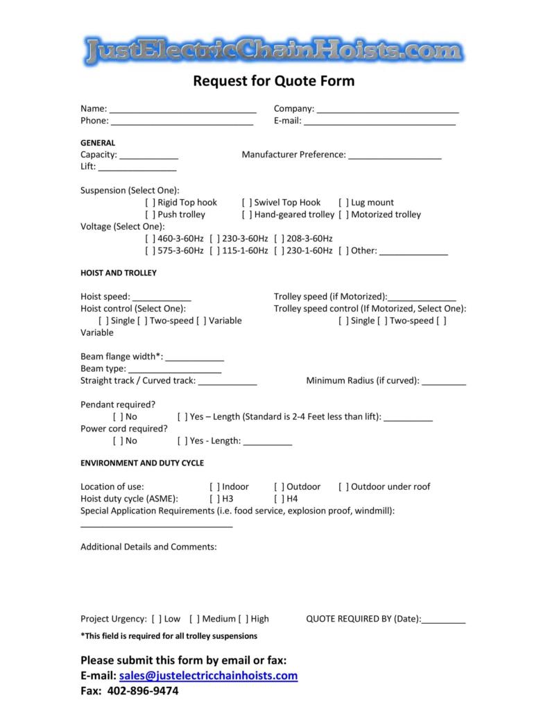 50 Simple Request For Quote Templates (& Forms) ᐅ TemplateLab