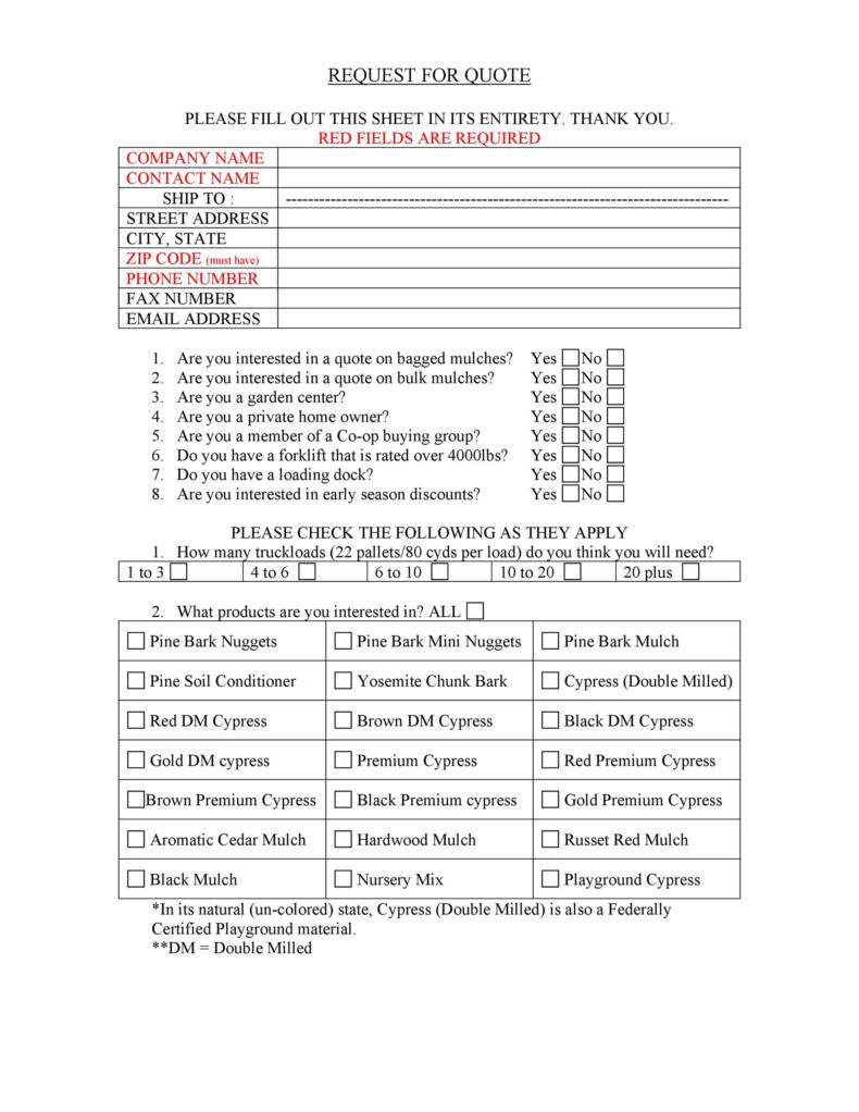 50 Simple Request For Quote Templates (& Forms) ᐅ TemplateLab